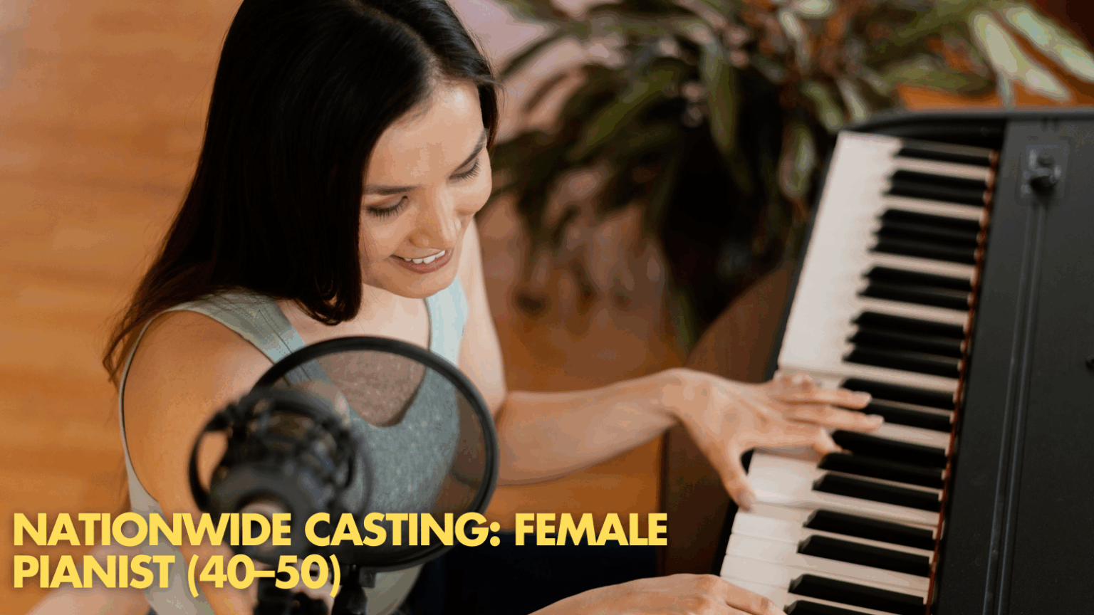 Nationwide Casting: Female Pianist (40–50) for Miami Commercial Shoot